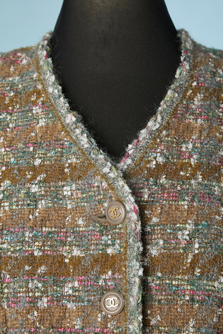 Lurex and tweed single-breasted jacket Chanel Boutique For Sale at 1stDibs