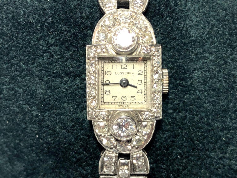 Lusserna Art Deco Diamond and Platinum Cocktail Wristwatch, Circa 1930 ...