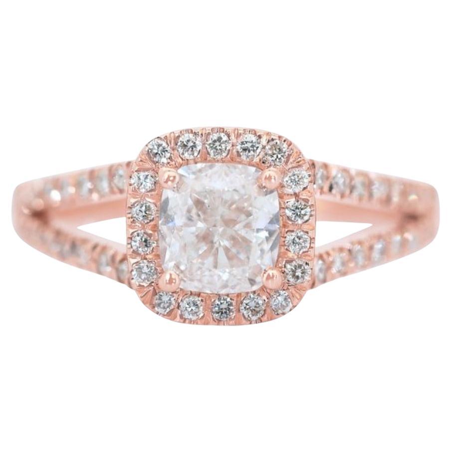 1.45ct Colombian Emerald and Diamond Halo Engagement Ring in 14K Gold ...