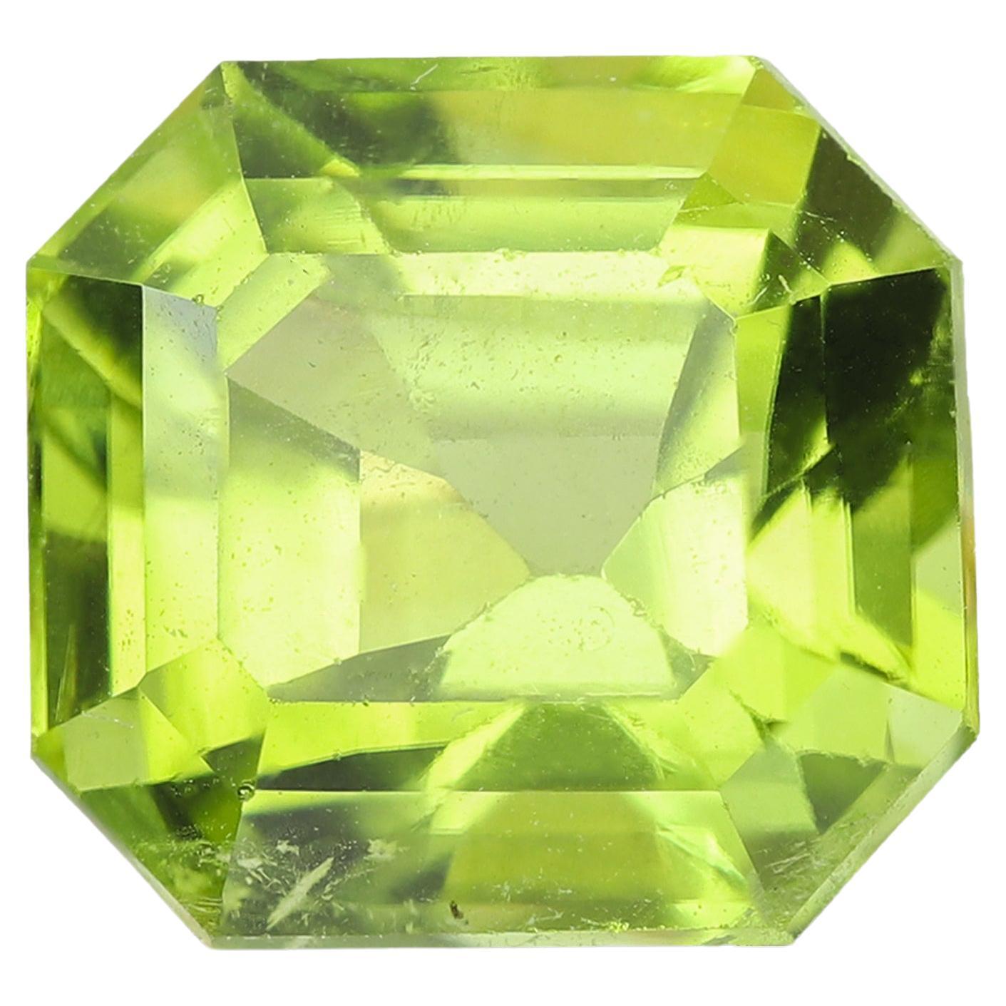 Natural 2.44ct Vivid Green Peridot Octagon Ascher Cut Loose Gem For ...