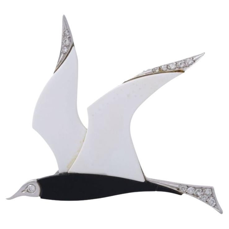 Syna Silver Swallow Earrings with Diamonds For Sale at 1stDibs