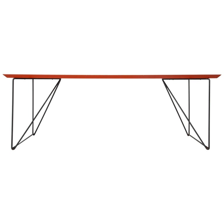 Luther Conover Table with Custom Painted Walnut Top at 1stDibs