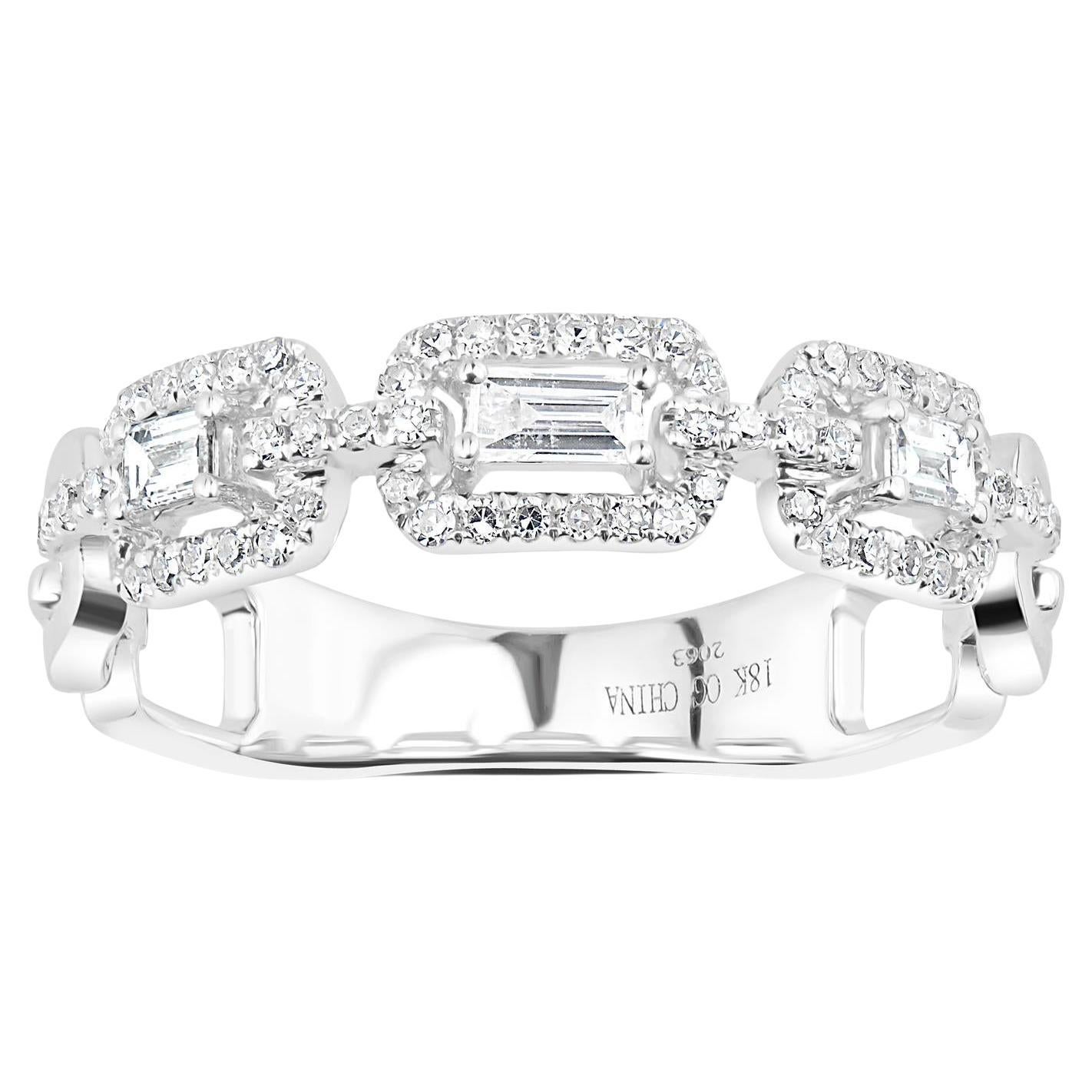 Luxle 0.31 Carats Pave Diamond Link Ring in 18 Karat Rose Gold For Sale ...