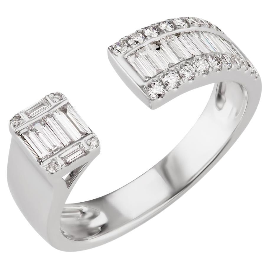 Luxle 0.85cttw. Diamond Open Work Ring in 18k White Gold For Sale at ...