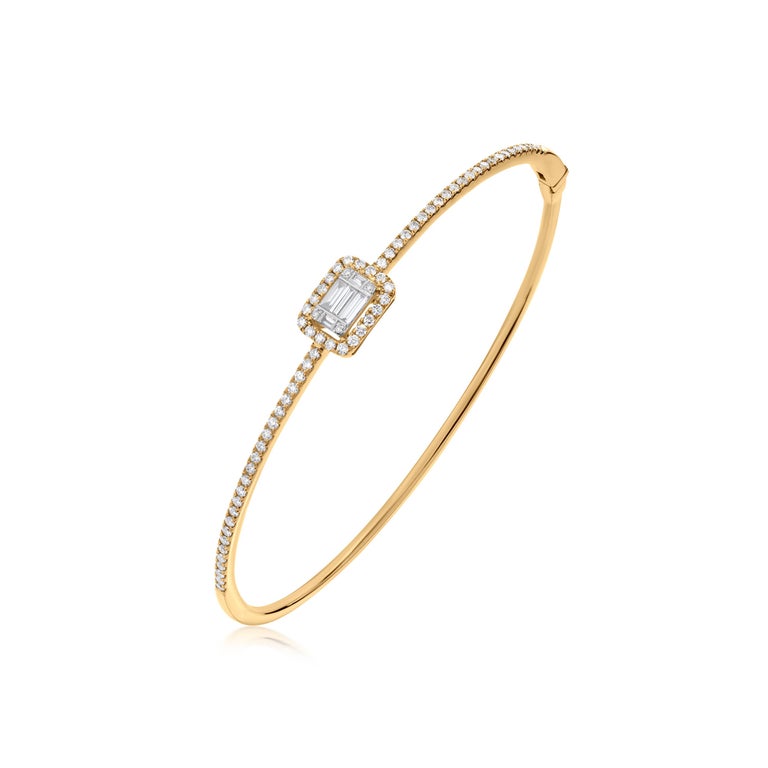 Luxle 0.62 Cttw. Diamond Bangle Bracelet in 18K Yellow Gold For Sale at ...