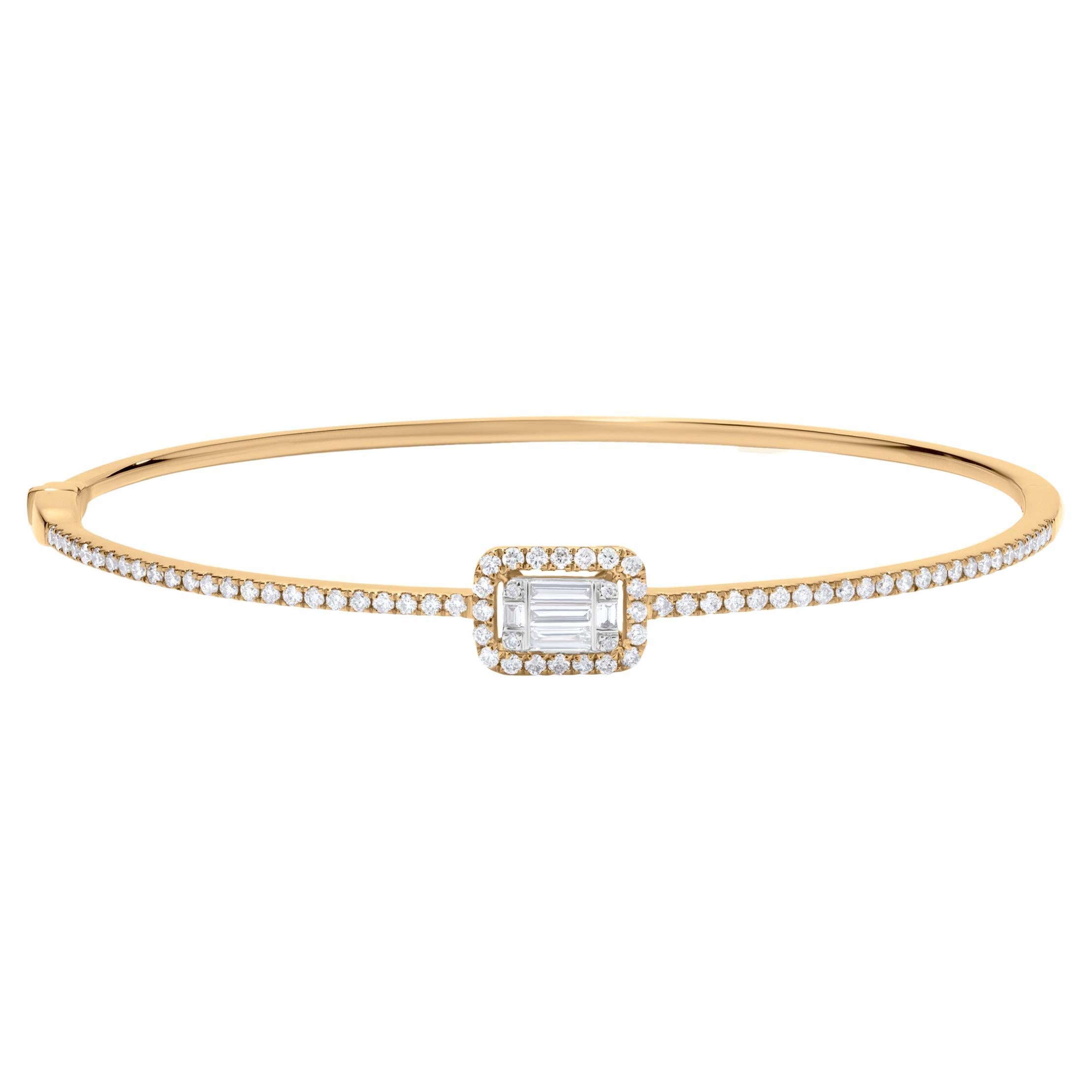 Nigaam 1.68 Cttw. Diamond Bangle Bracelet in 18K Yellow Gold For Sale ...