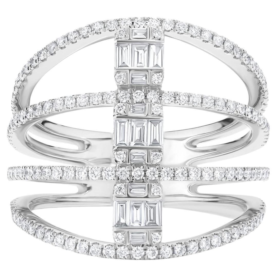 Gemistry 5.18 Cttw. Agate and Diamond Open Work Ring in 18K White Gold ...