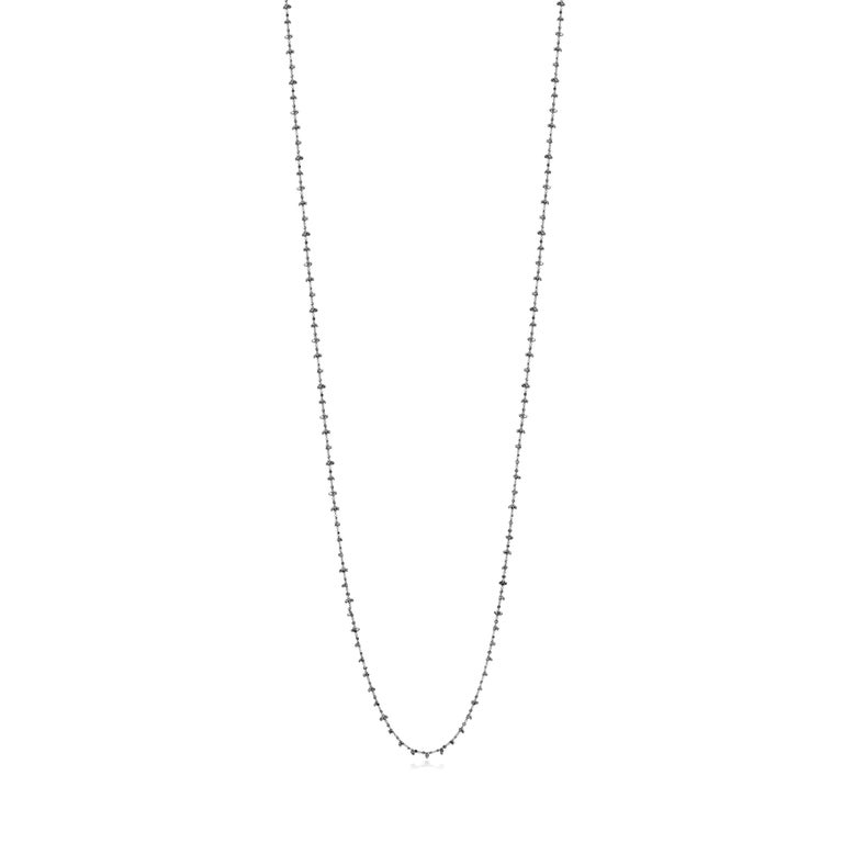 Luxle 25.62cttw. Black Diamond Chain Necklace in 18k Gold Black Rhodium ...