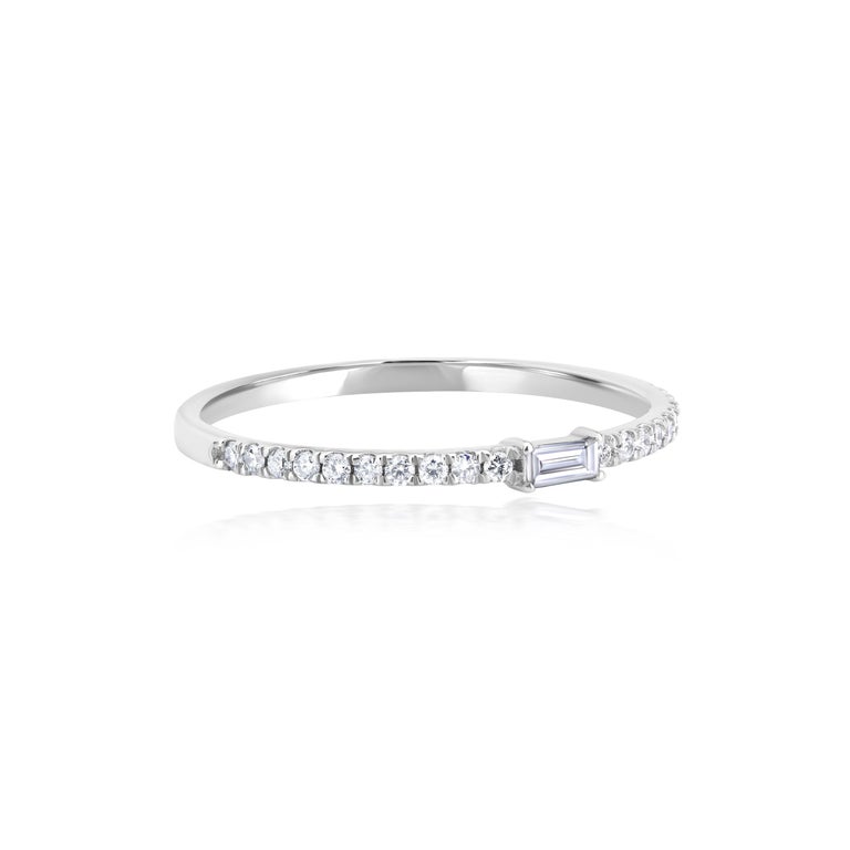 Luxle Diamond Midi Band Ring in 18k White Gold For Sale at 1stDibs