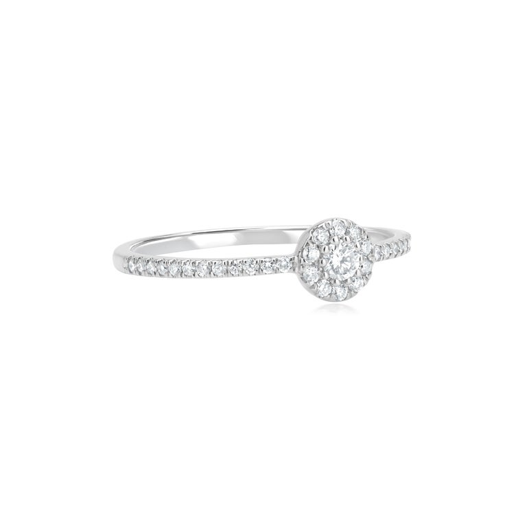 Luxle Round Shaped Diamond Cluster Ring in 18k White Gold For Sale at ...