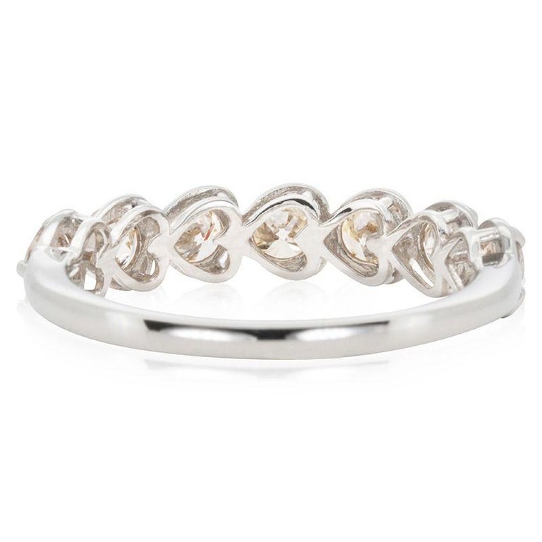 Luxurious 18K White Gold Half Eternity Ring with 1 ct Natural Diamonds For Sale at 1stDibs