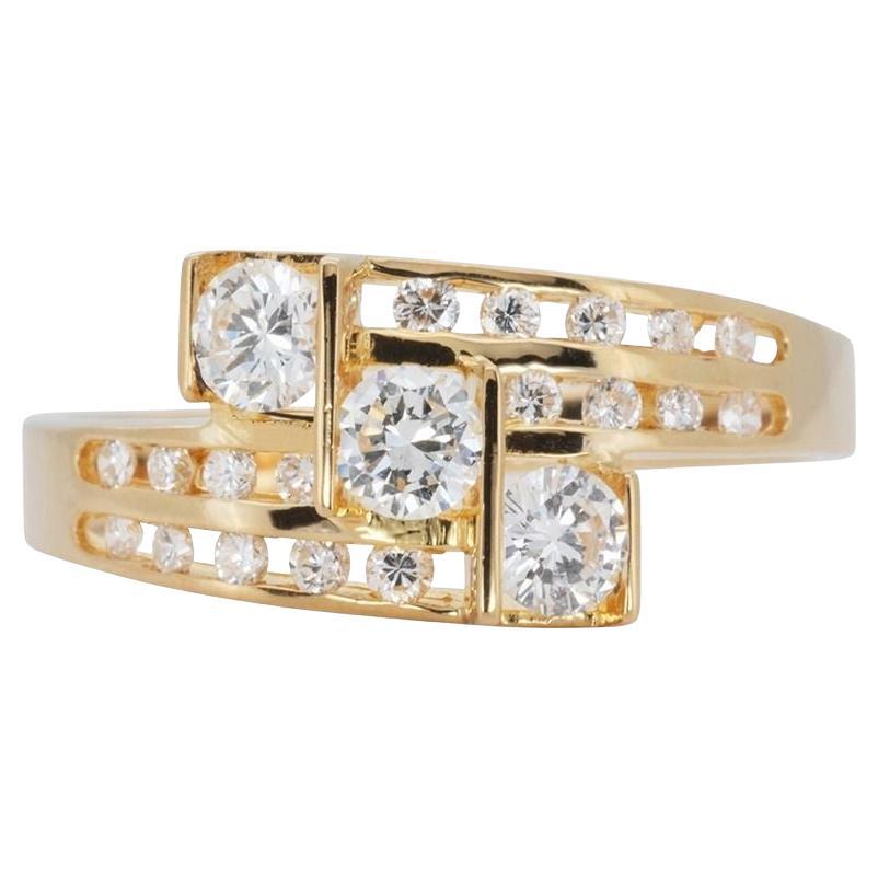Luxurious 20k Yellow Gold Ring with 0.48 ct Natural Diamonds at 1stDibs