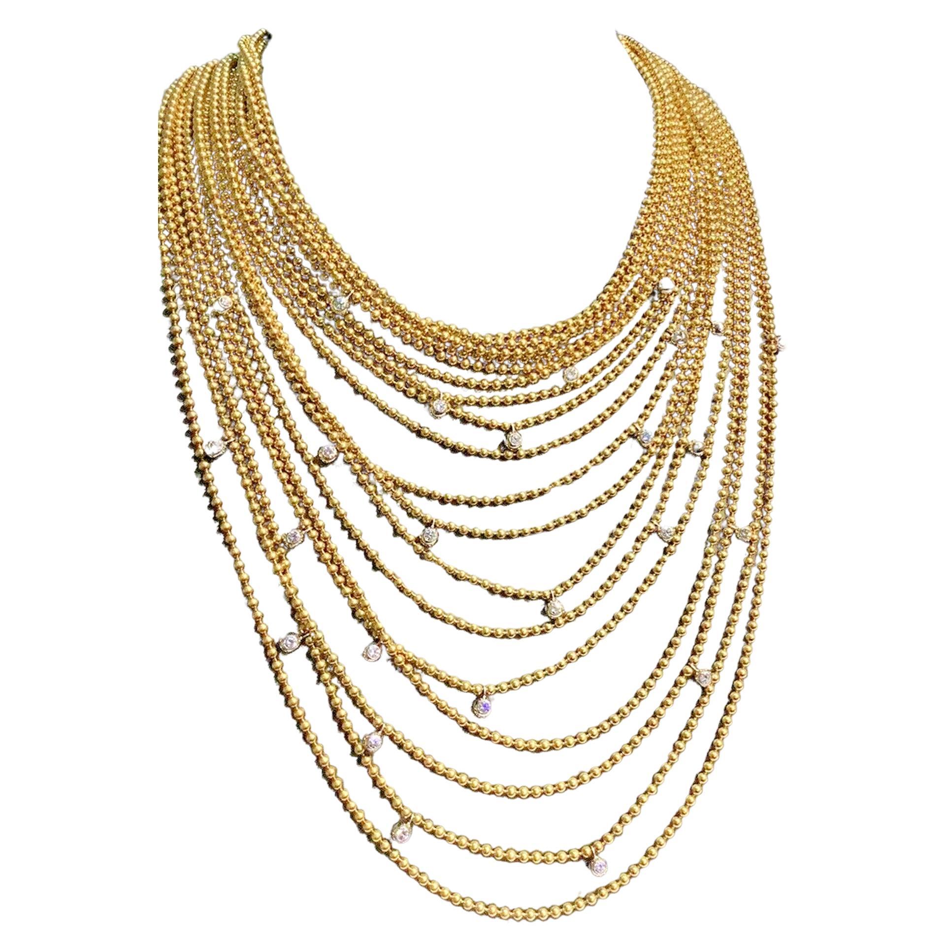 Collier draperie ancien émeraudes et argent For Sale at 1stDibs