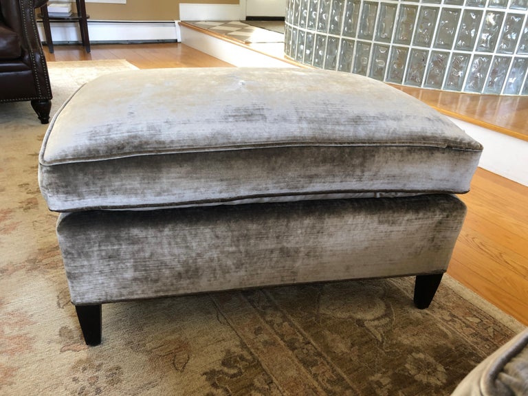 Luxurious George Smith Grey Velvet Mohair Club Chairs at 1stDibs