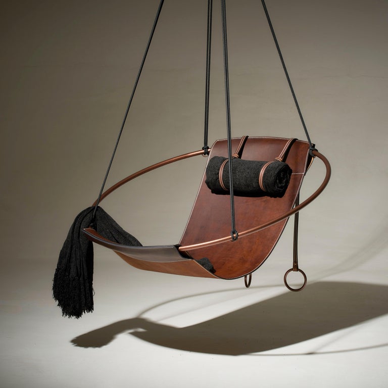 Luxurious Leather Sling Chair For Sale at 1stDibs