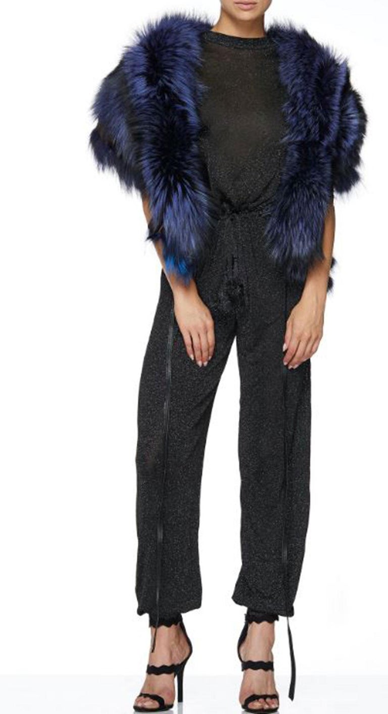 Luxurious Oversized Fuchsia Fox Fringe Fur Statement Stole Wrap For ...