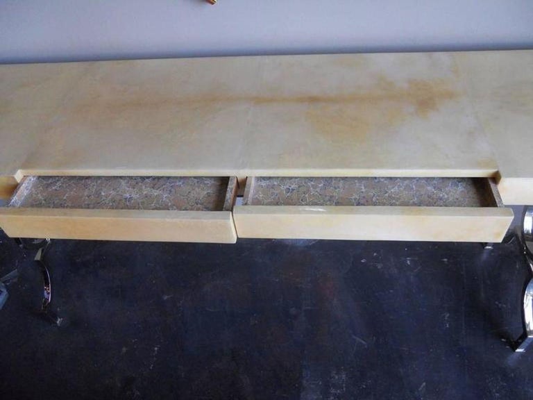 Luxurious Parchment Console Table, Italy, 1960's For Sale at 1stDibs