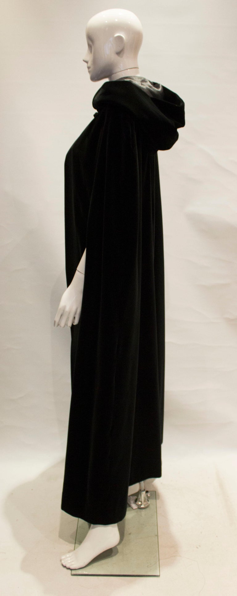 Luxurious Vintage Black Velvet Cape with Hood at 1stDibs | black velvet ...
