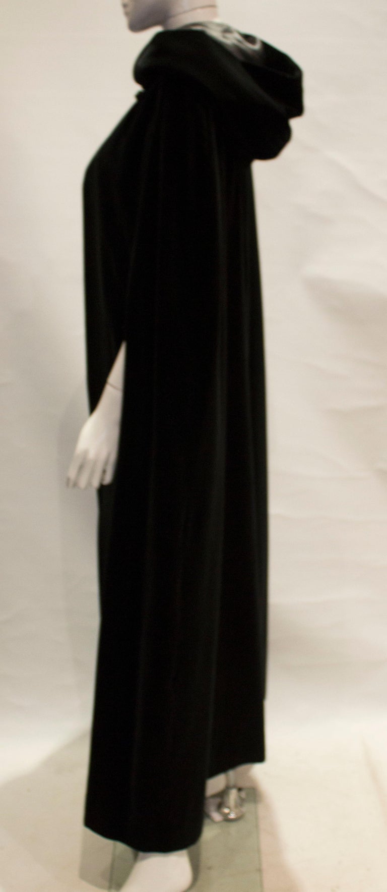 Luxurious Vintage Black Velvet Cape with Hood at 1stDibs | black velvet ...
