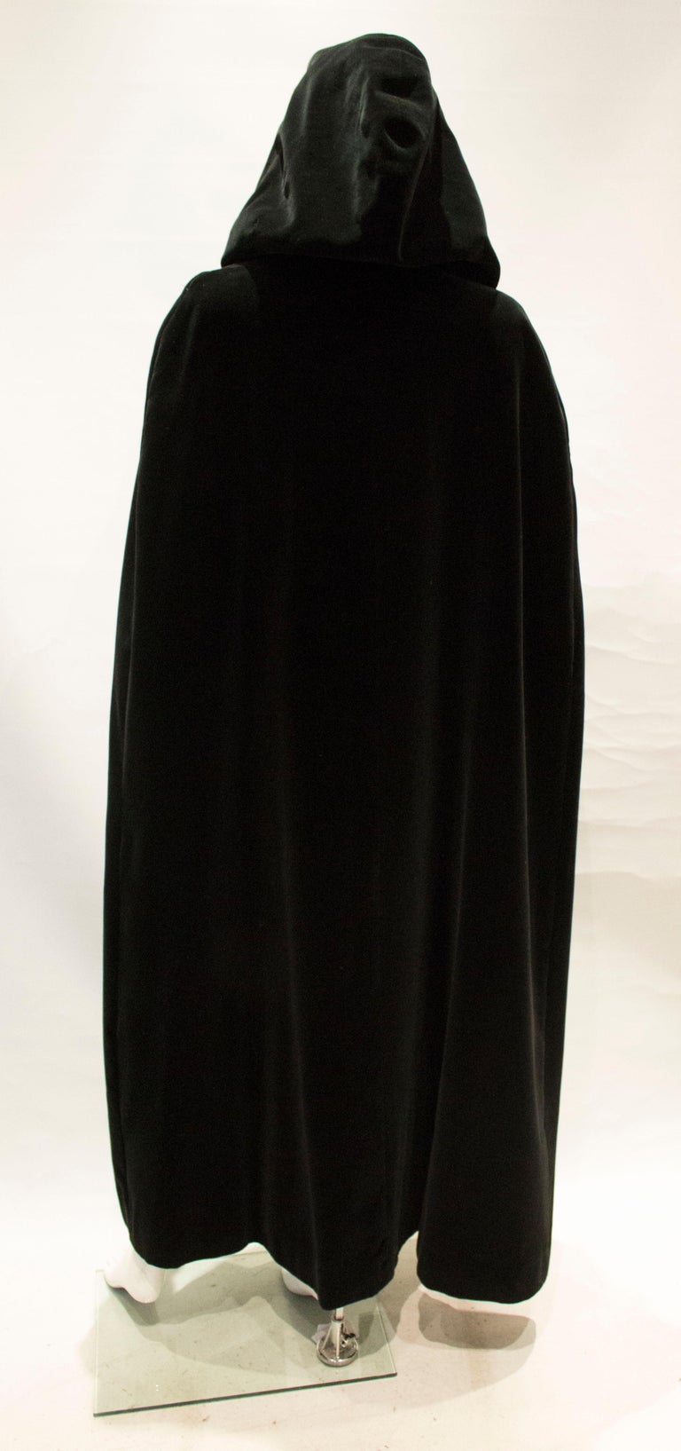 Luxurious Vintage Black Velvet Cape with Hood at 1stDibs | black velvet ...