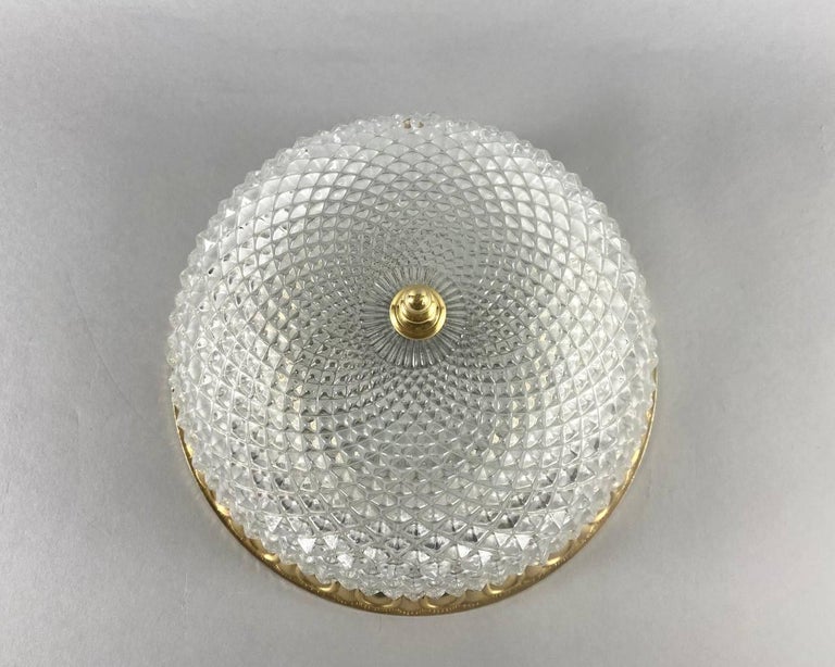 Luxurious Vintage Ceiling Lamp Glass Shade In Gilt Bronze Fittings For ...