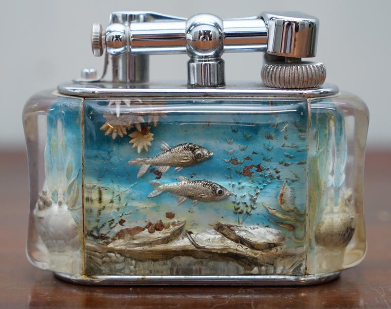 Luxury 1950s Dunhill Aquarium Oversized Table Lighter Made in England ...
