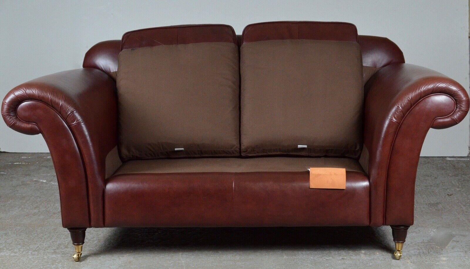 Luxury 2 Seater Heritage Brown Leather Laura Ashley Mortimer Sofa with ...