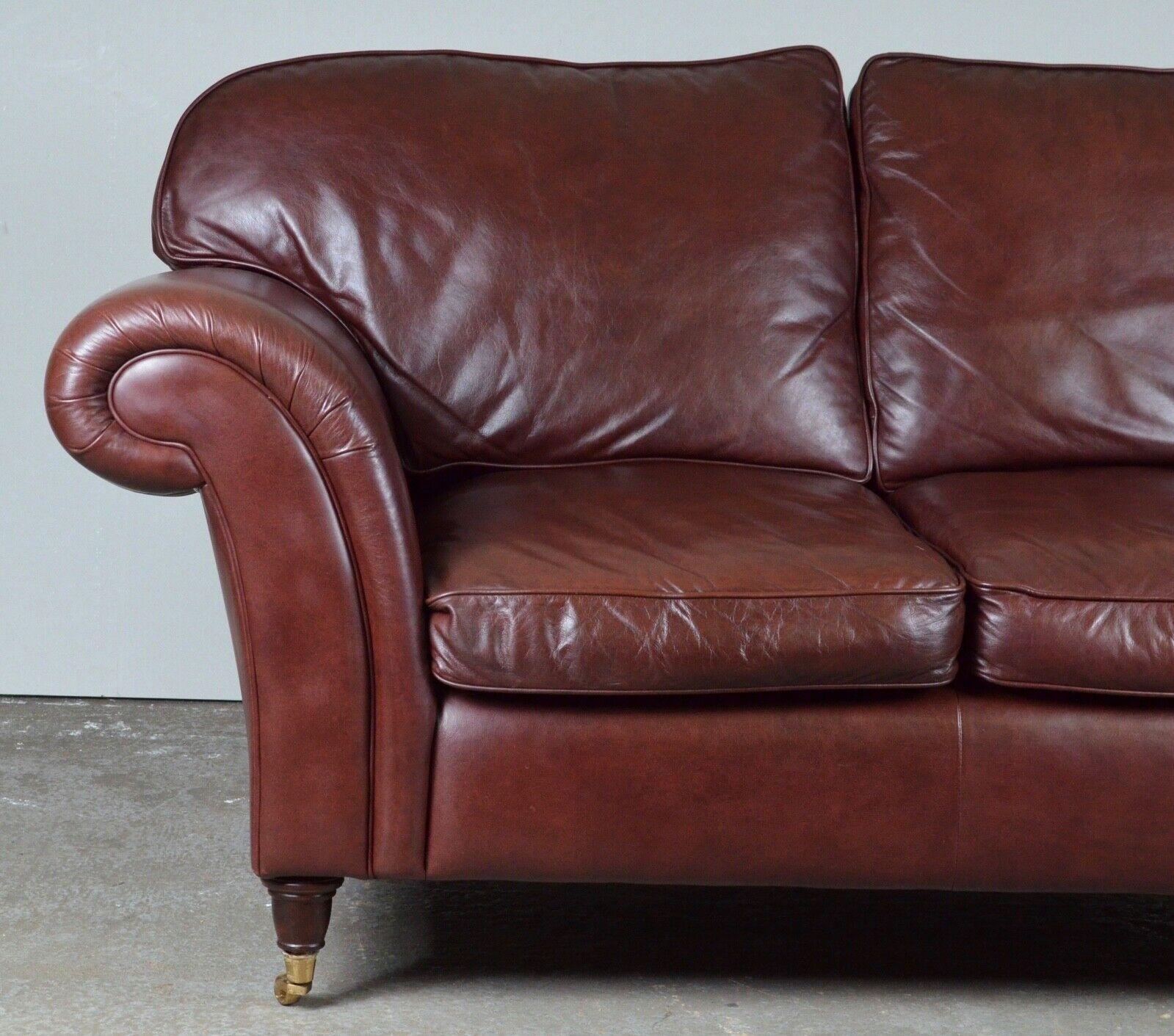 Luxury 2 Seater Heritage Brown Leather Laura Ashley Mortimer Sofa with ...