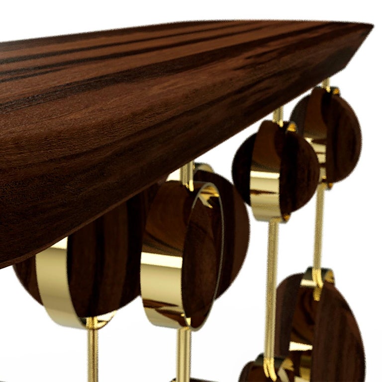 Luxury "Circle" Contemporary Modern Console Table in Walnut, Wood and ...