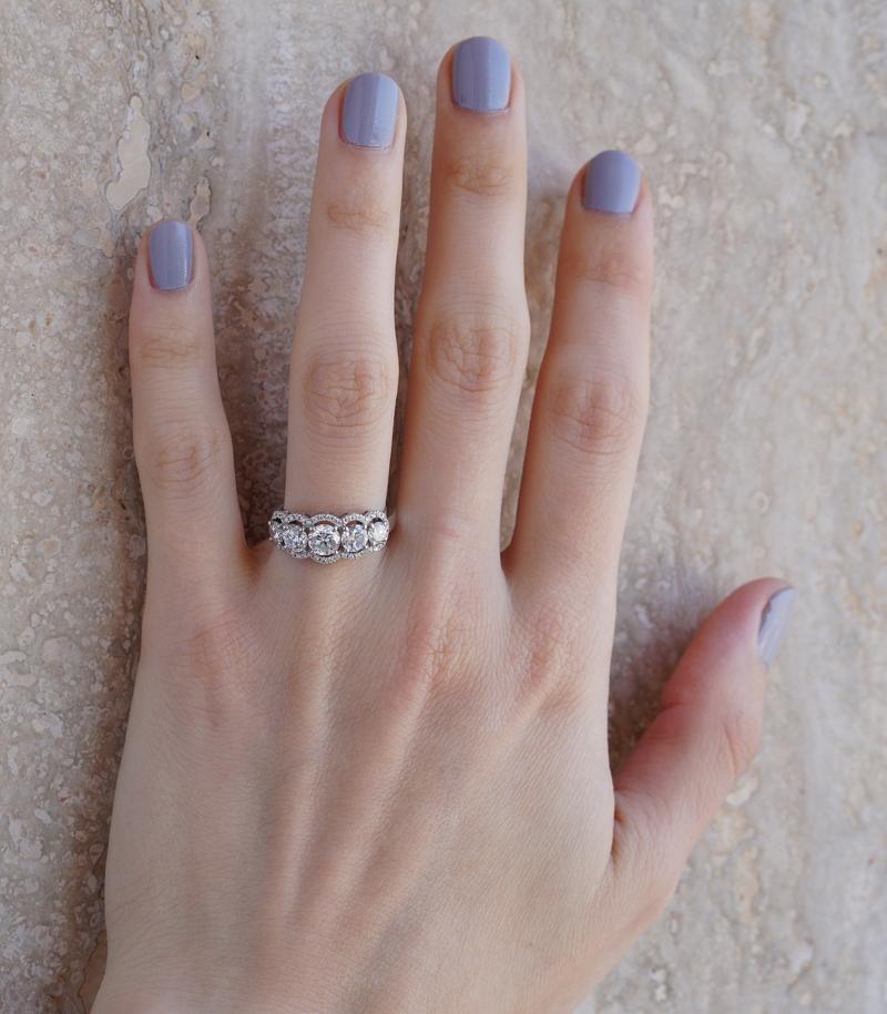 Luxury Contemporary 2.60 Carat Diamond Five-Stone Ring For Sale at ...