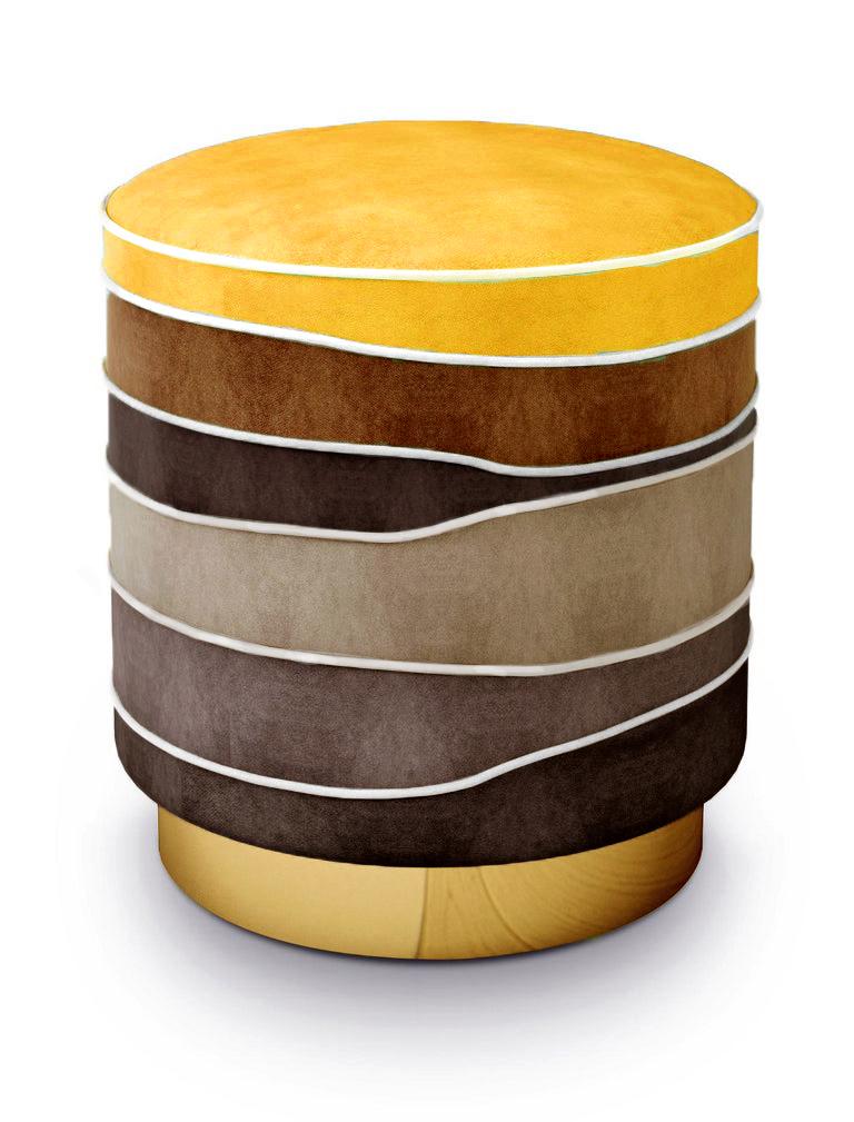 Luxury Contemporary "Paris" Blue Velvet Upholstered Ottoman, Pouf or ...