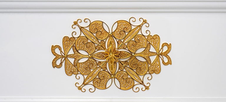 Luxury Gilt "Filigree" Contemporary Modern Lacquered Console Table ...