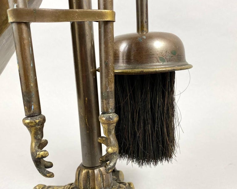 Luxury Hand Forged Fireplace Tools Set, Germany, 1960 Wrought Brass For ...