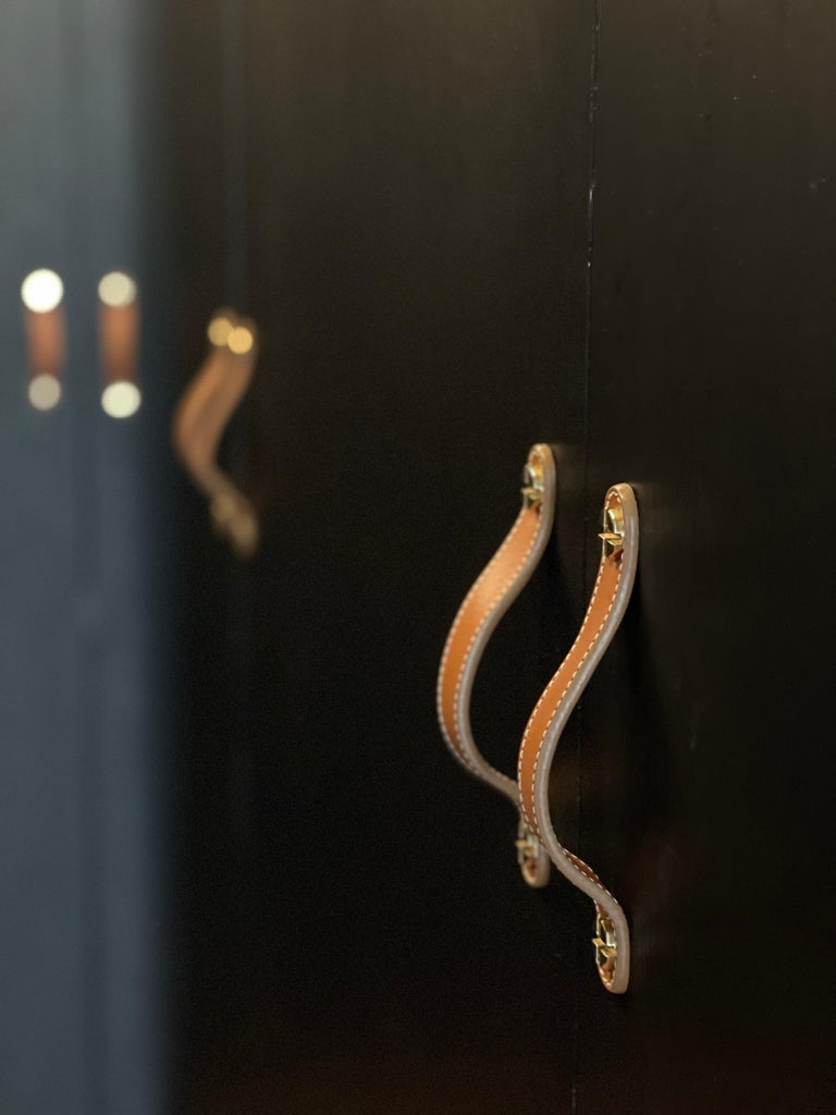 Luxury Handmade Pull Handle, Various Leather Colors Finishes Belt Shape ...