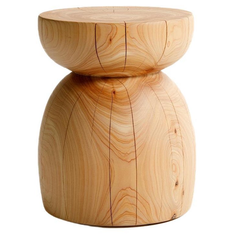 Luxury Modern Organic Sculptural Side Table/Stool made from Sustainable Wood For Sale at 1stDibs