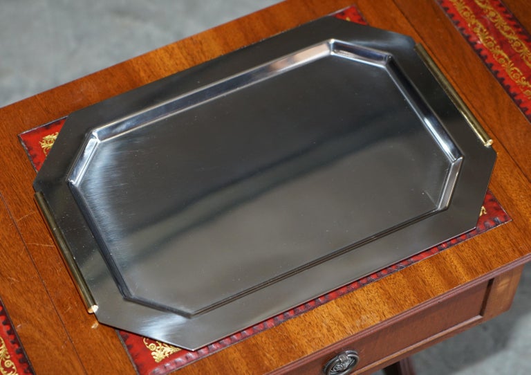 Luxury Van Cleef and Arpels Paris Chrome Serving Tray with Gold Gilt ...