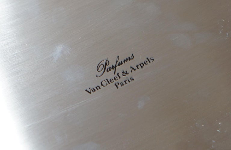 Luxury Van Cleef and Arpels Paris Chrome Serving Tray with Gold Gilt ...
