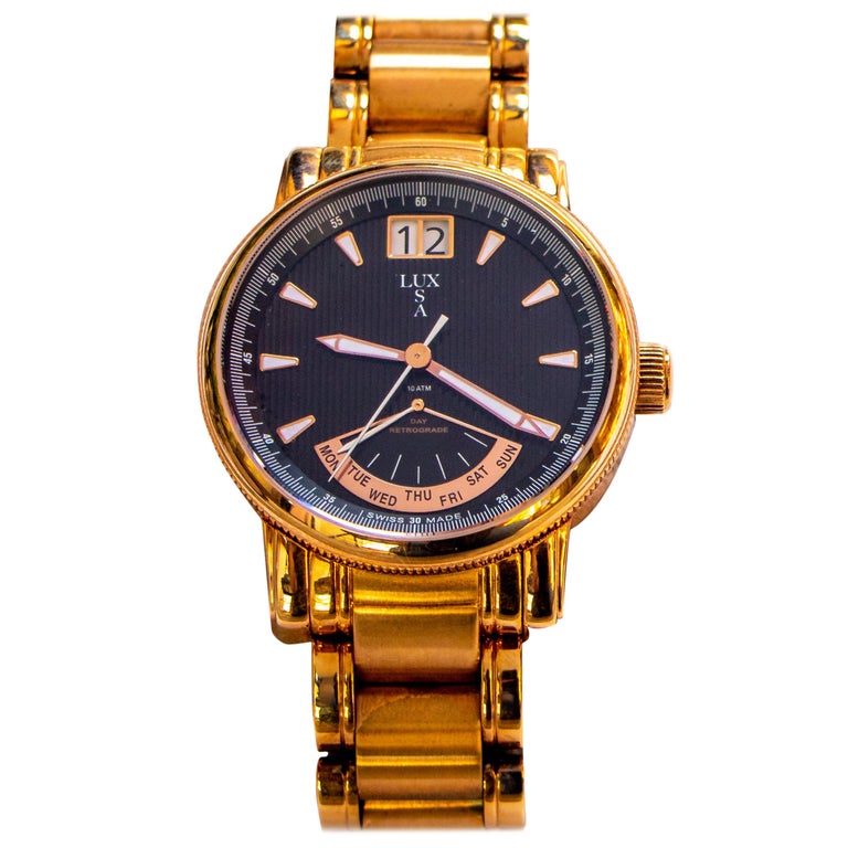 LUXUSA Stainless Steel Sapphire Crystal Rose Gold Strap Watch For Sale ...