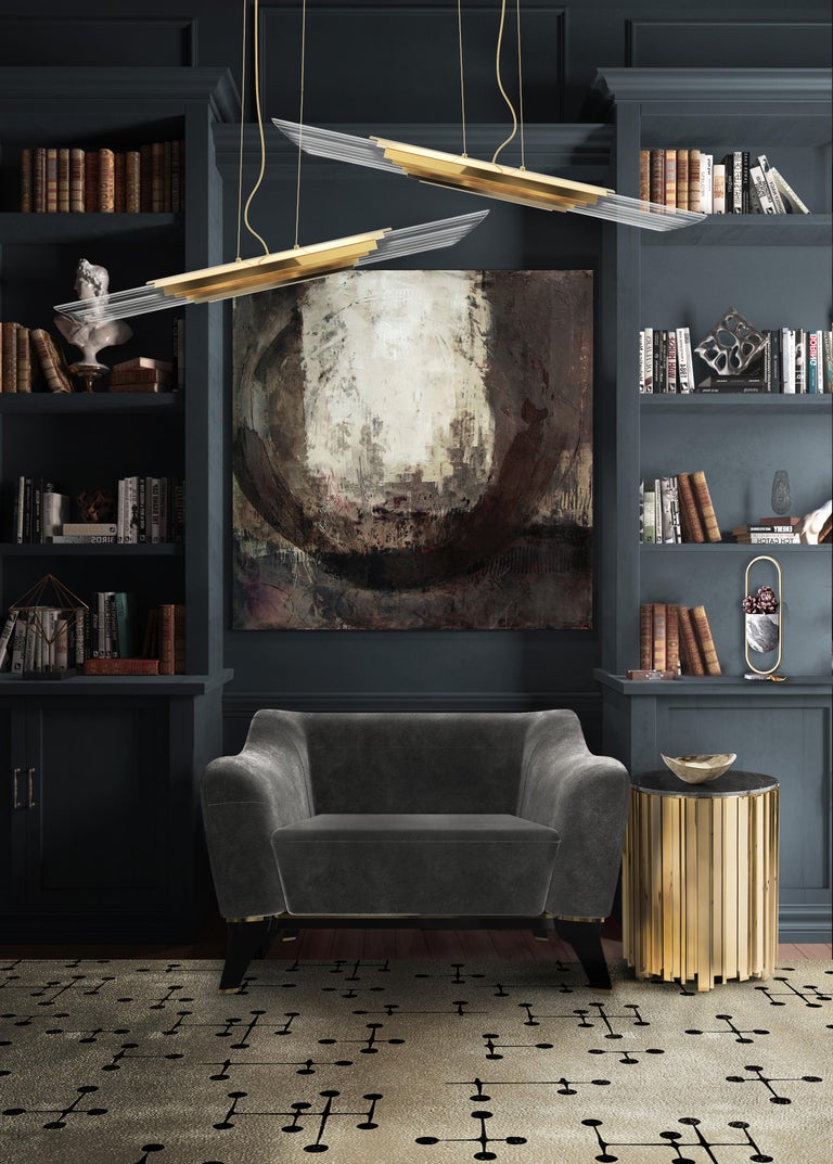 Luxxu Empire Small Side Table with Brass Base and Nero Marquina Marble ...