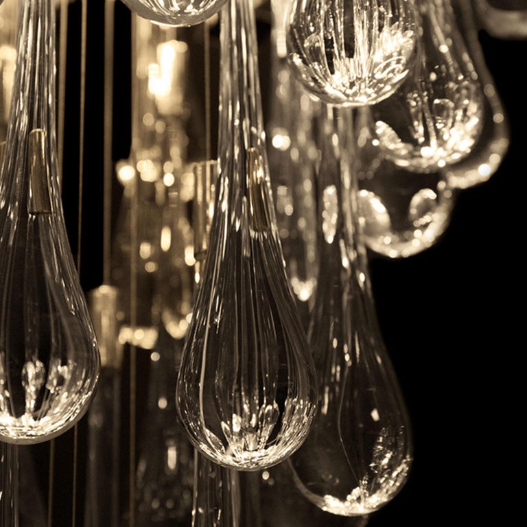 Trump Pendant Light in Gold-Plated Brass with Crystal Glass Details For ...