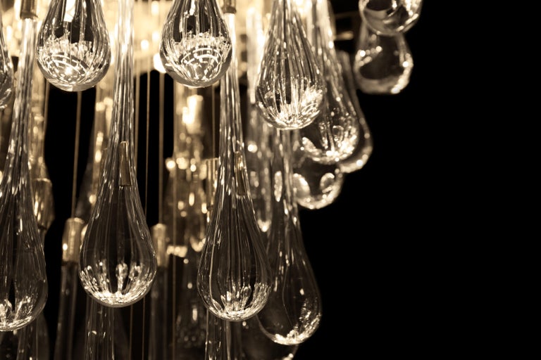 Trump Pendant Light in Gold-Plated Brass with Crystal Glass Details For ...