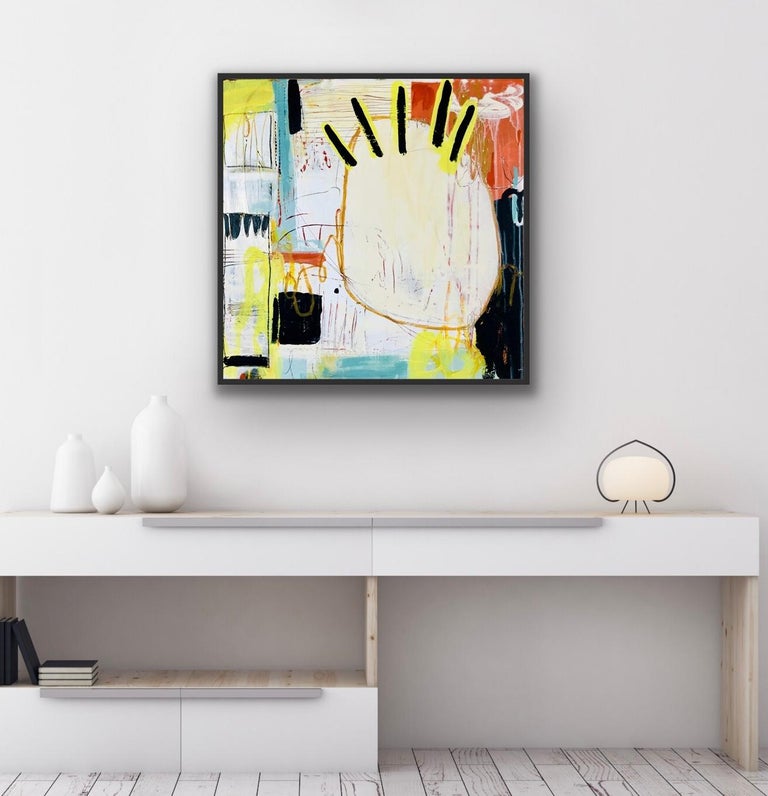 Lynette Reed - Bright Idea Original Abstract Acrylic Painting Yellow ...