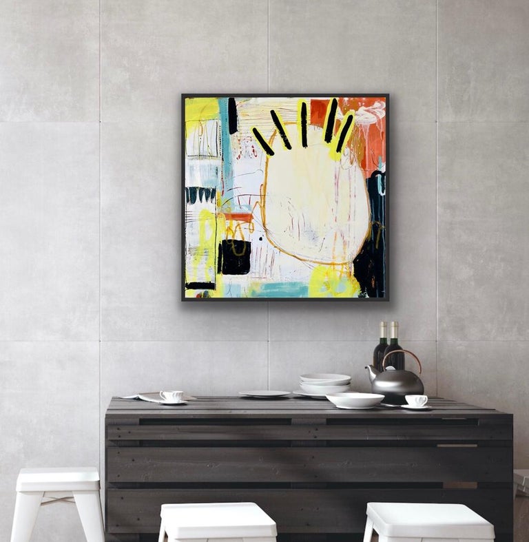 Lynette Reed - Bright Idea Original Abstract Acrylic Painting Yellow ...