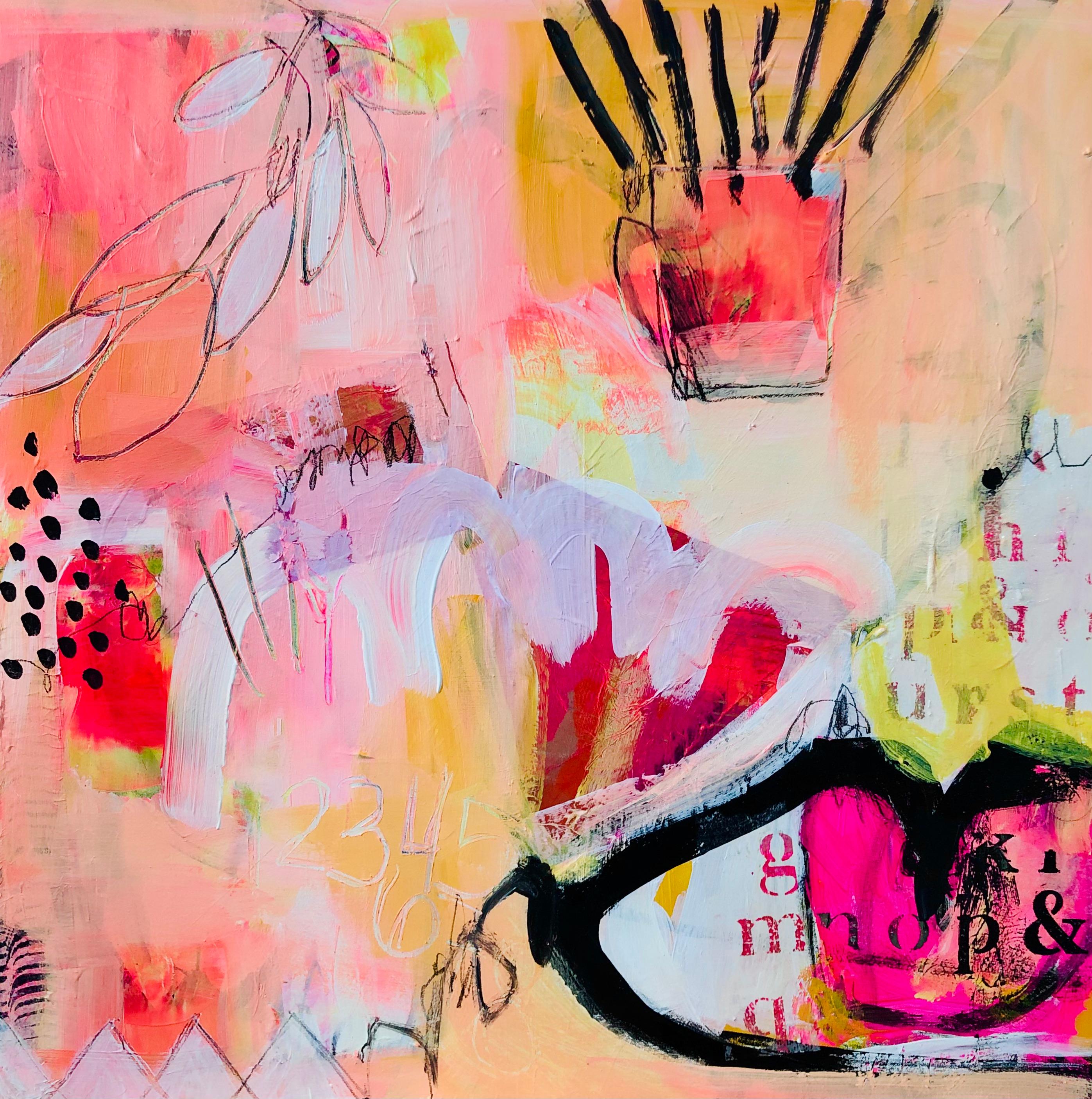 Lynette Reed - Peinture acrylique abstraite originale d'origine en ...