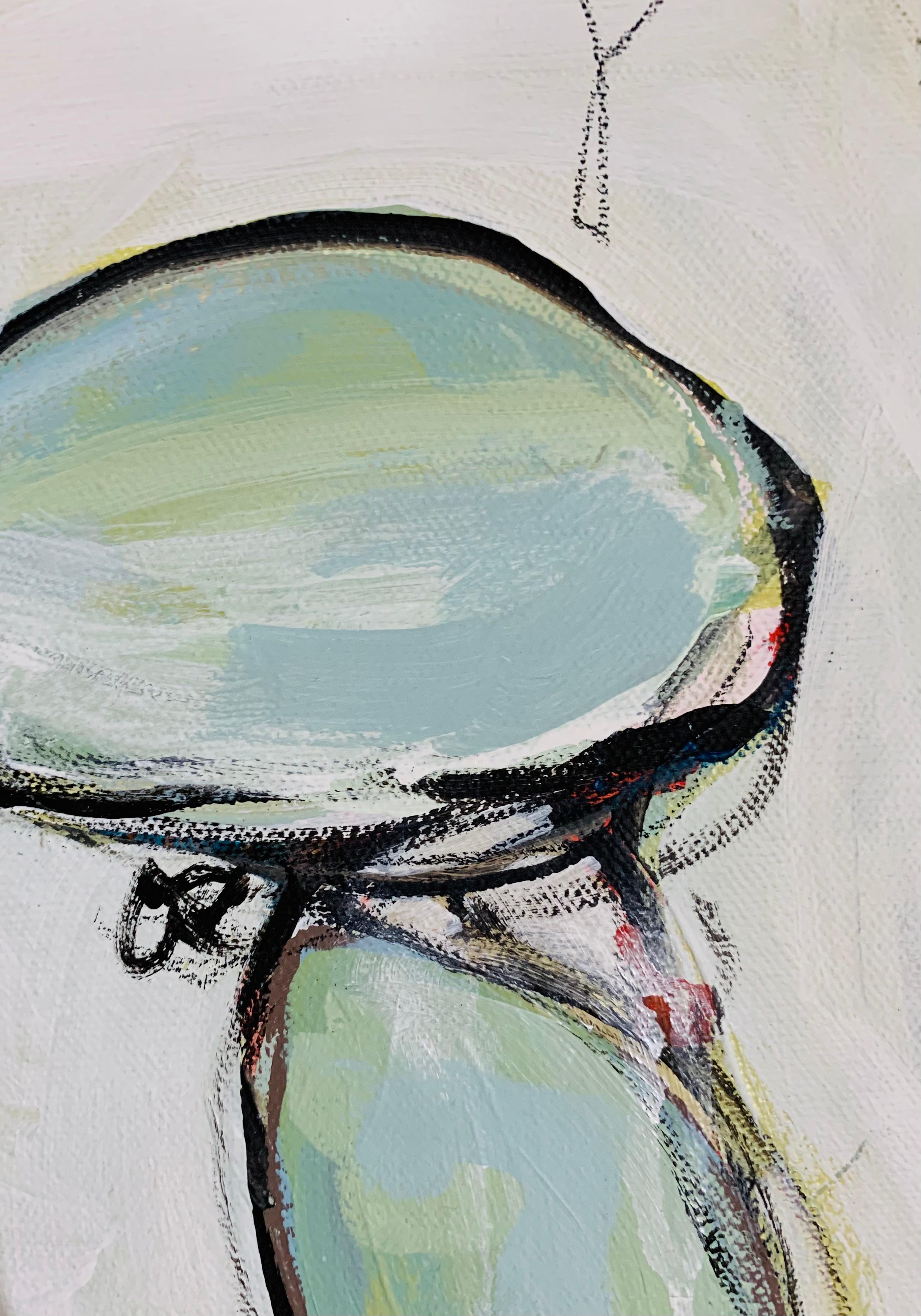 Lynette Reed - Original Abstract Acrylic Painting Beach Glass Blue ...