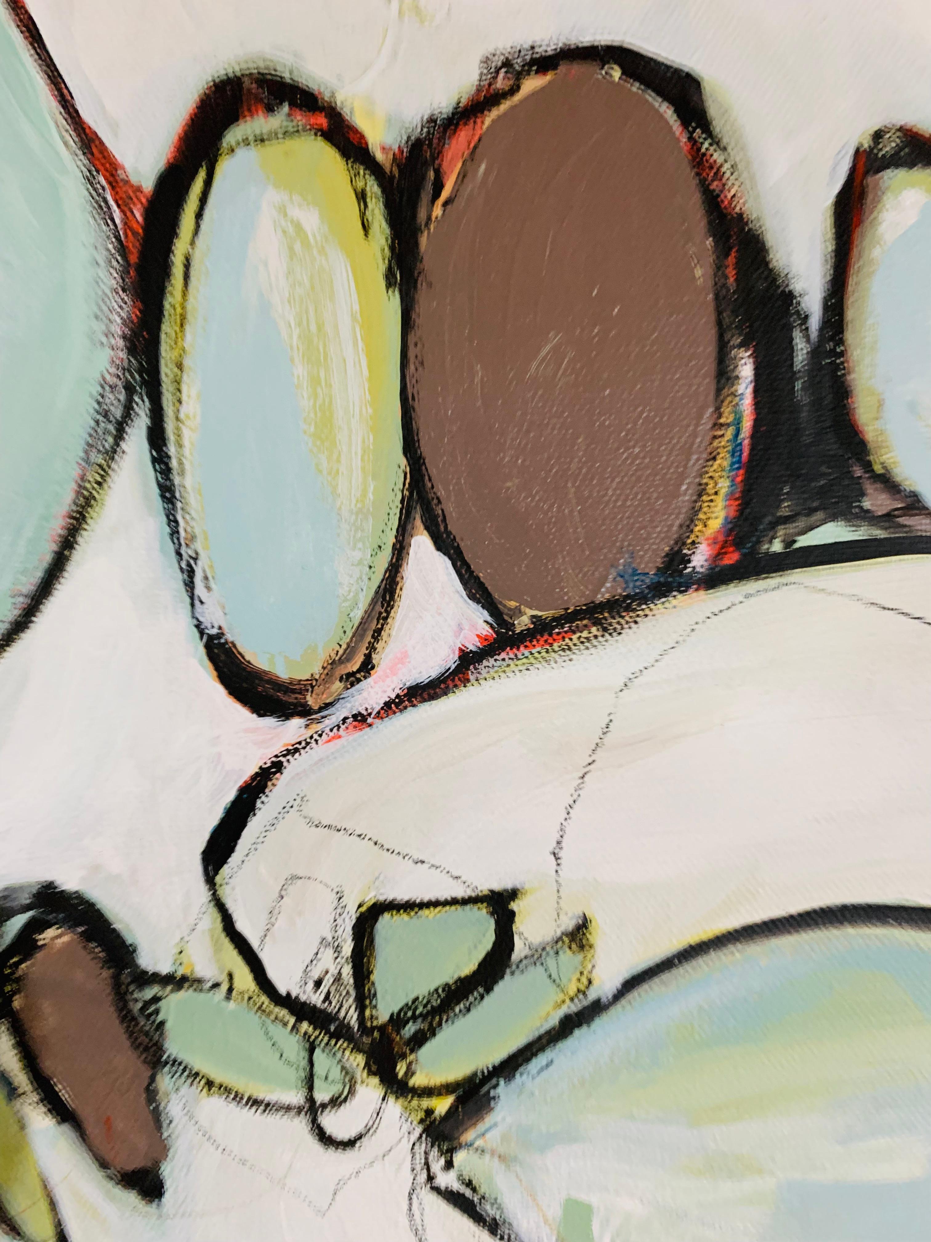 Lynette Reed - Original Abstract Acrylic Painting Beach Glass Blue ...