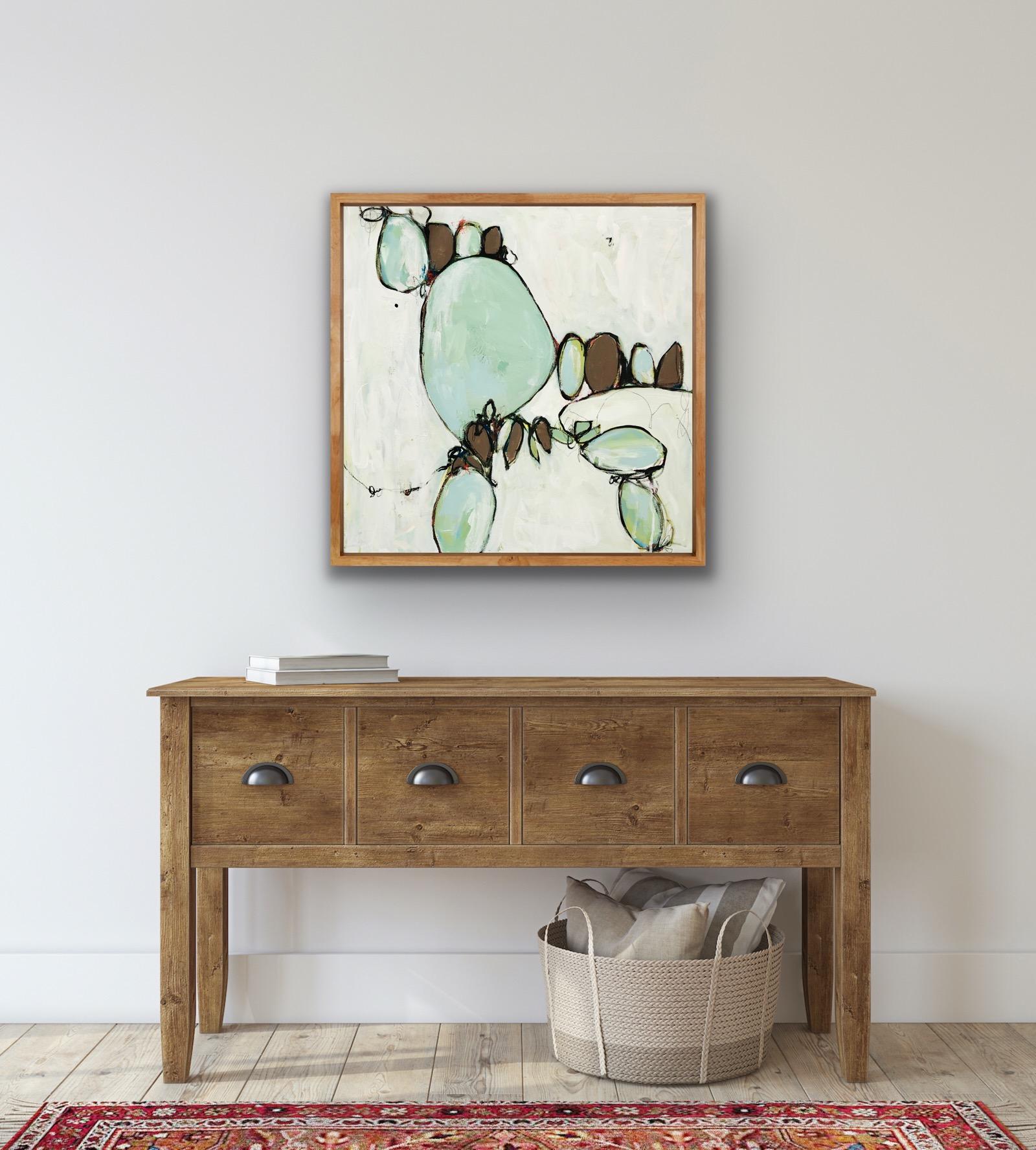 Lynette Reed - Original Abstract Acrylic Painting Beach Glass Blue ...