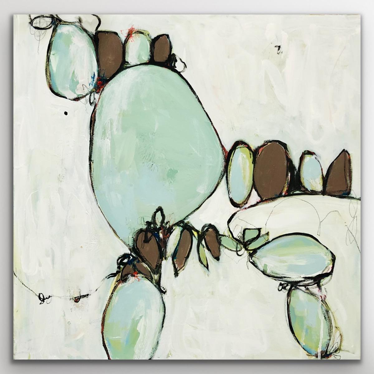 Lynette Reed - Original Abstract Acrylic Painting Beach Glass Blue ...