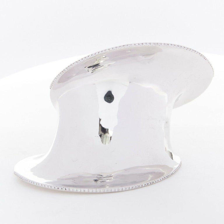 LYNN BAN Large Propeller sterling 952 silver diamond architectural cuff ...