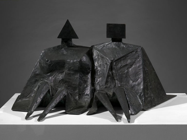 Lynn Chadwick - Sitting Couple II - 20th Century, Bronze, Sculpture by ...